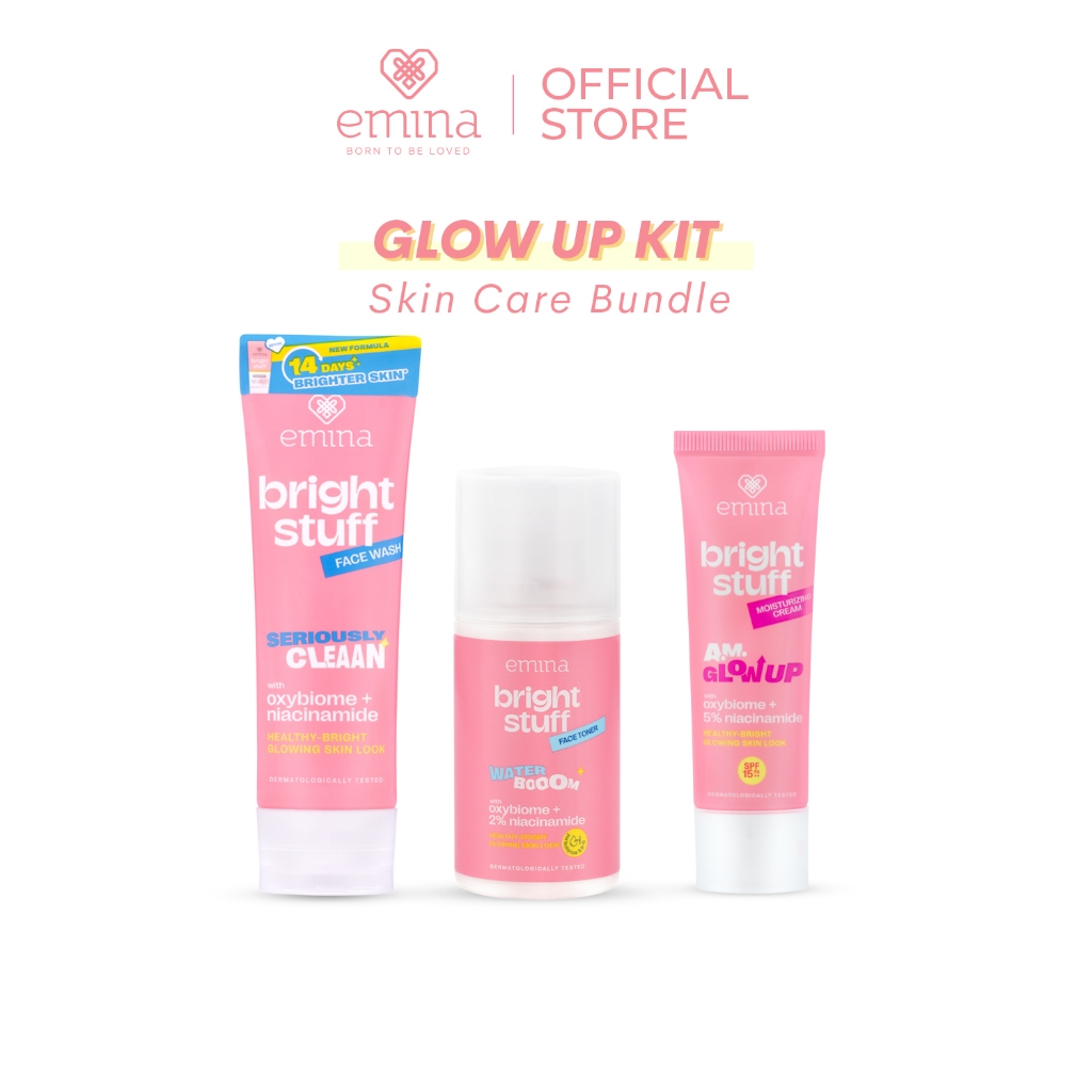 Emina Glow Up Kit - Bright Stuff Series Face Wash, Toner, Mosturiser ...