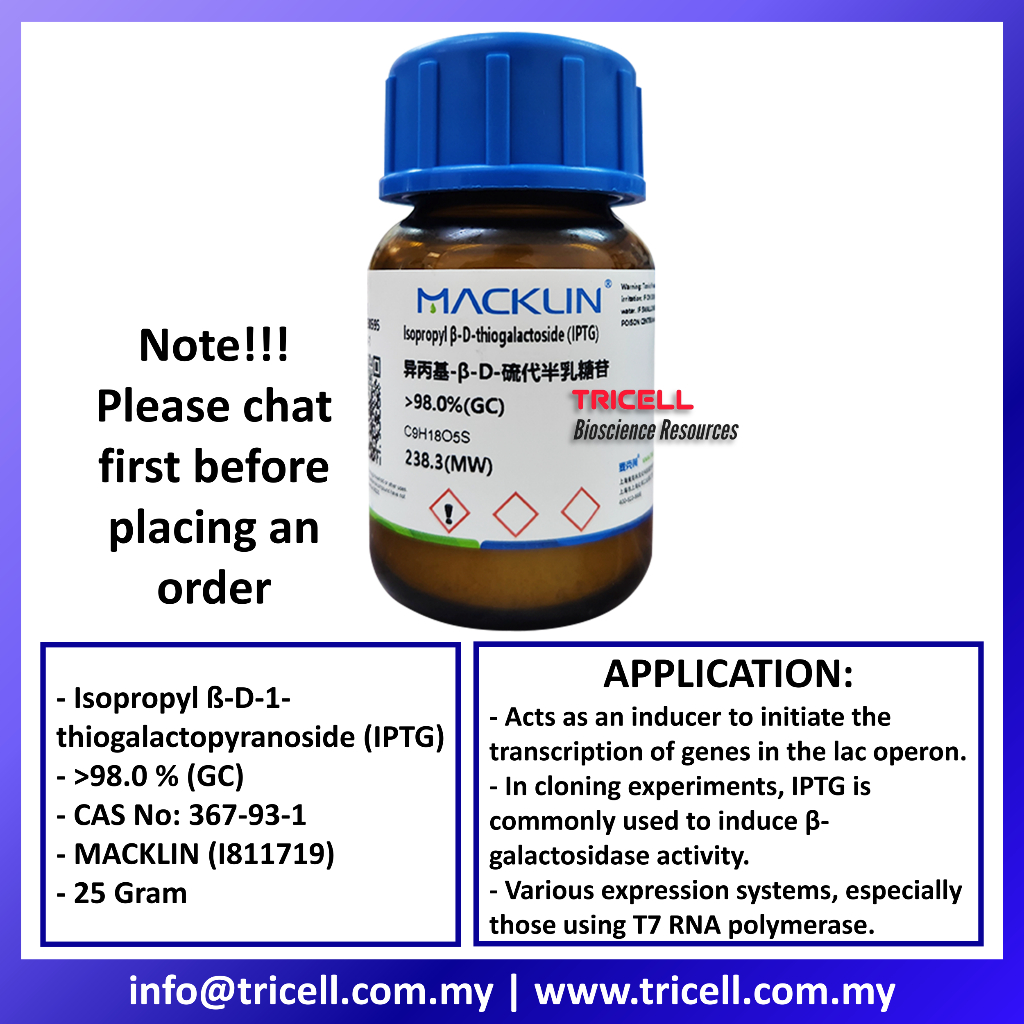 [MACKLIN] IPTG // 1,3-Dioxolane [ANALYTICAL REAGENT] | Shopee Malaysia
