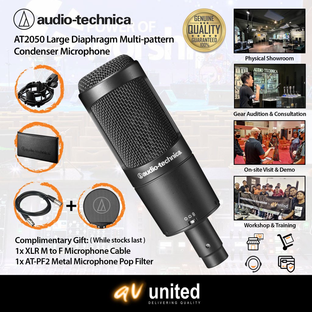 [LIMITED STOCK OFFER!!] Audio Technica AT2050 Multi-pattern Condenser ...