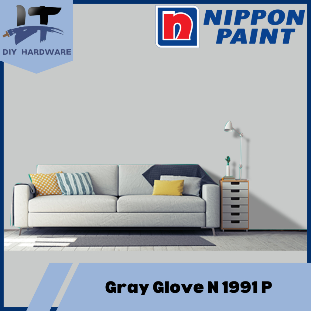 1L / 5L Nippon Paint Gray Glove N 1991 P For Interior Wall Paint（Satin ...