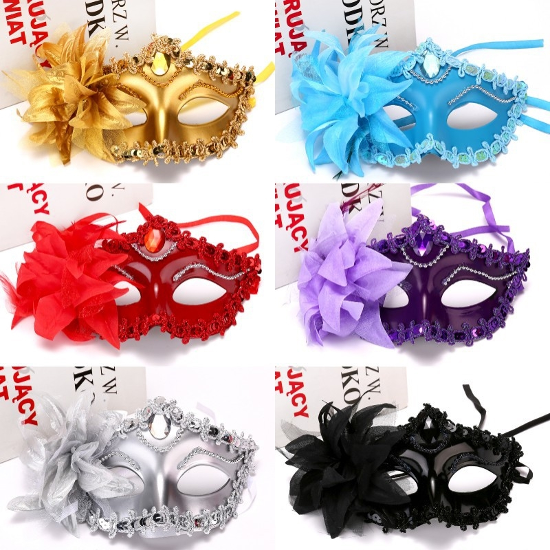Masquerade Lily Mask Party Princess Sexy Dress Up Mask-化妆舞会百合花面具 ...