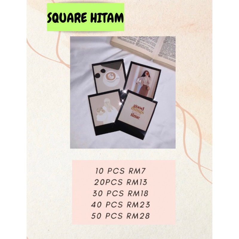 LOMO CARD (SQUARE HITAM) | Shopee Malaysia