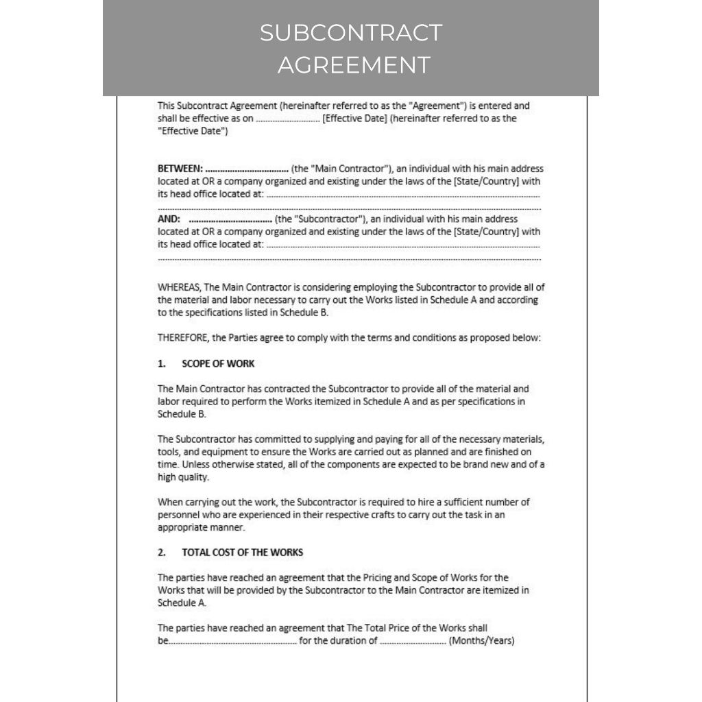 SUBCONTRACT AGREEMENT | Shopee Malaysia