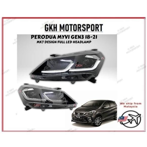 PERODUA MYVI MG3 2018 2020 2022 2024 MK7 BMW FRONT LED HEAD LAMP LIGHT ...