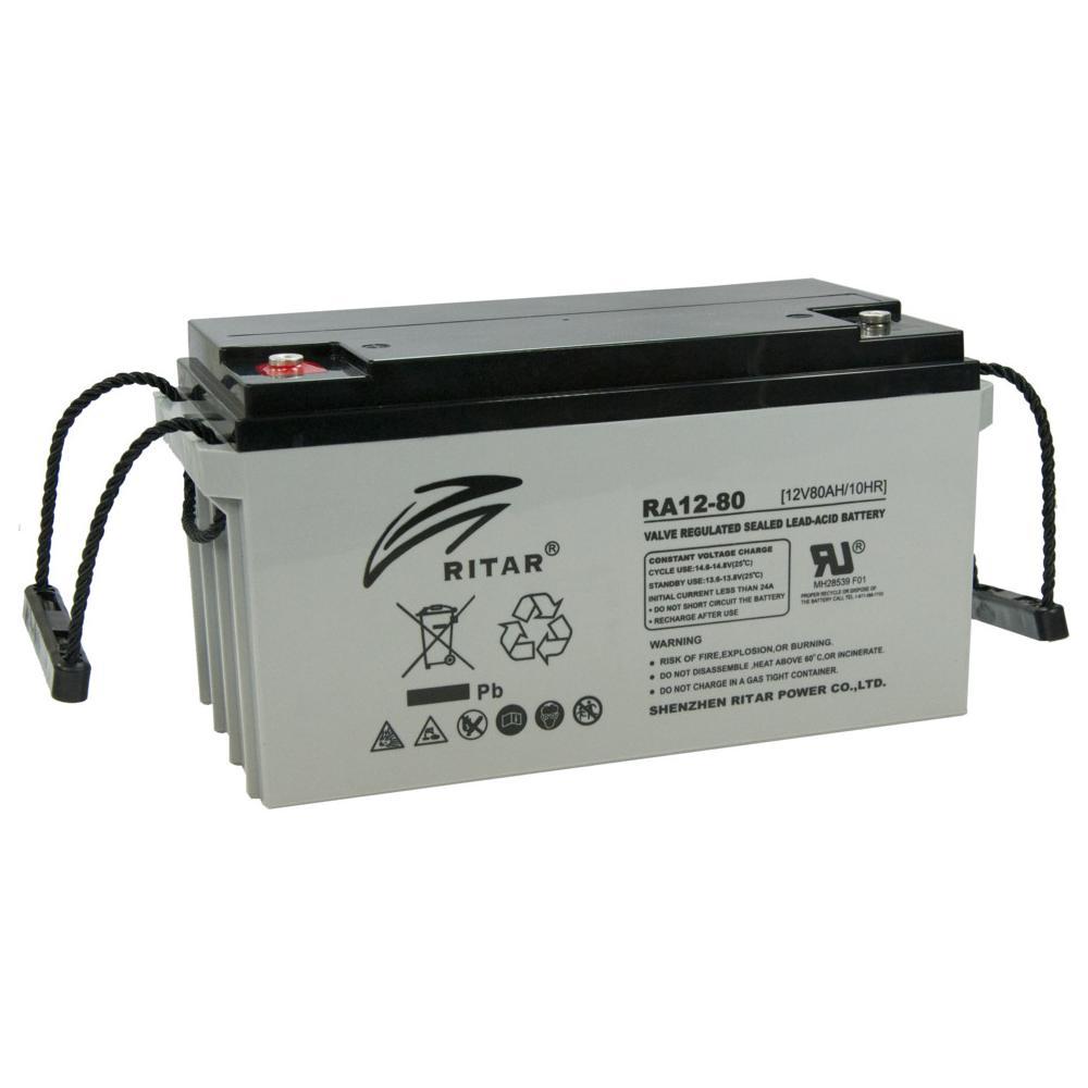 Ritar RA12-80 12V 80Ah AGM Maintenance Free Rechargeable Sealed Lead Acid SLA VRLA Battery ...