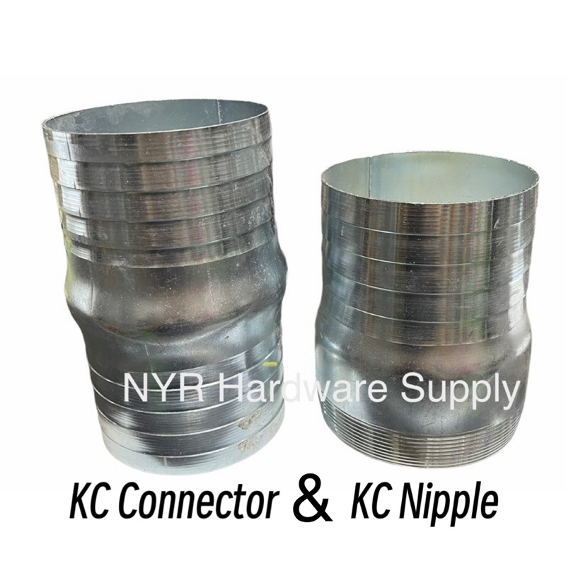 4” Galvanized Iron 4” KC Nipple & KC Connector / Steel Hose Joint Connector Hose Nipple 4 ...