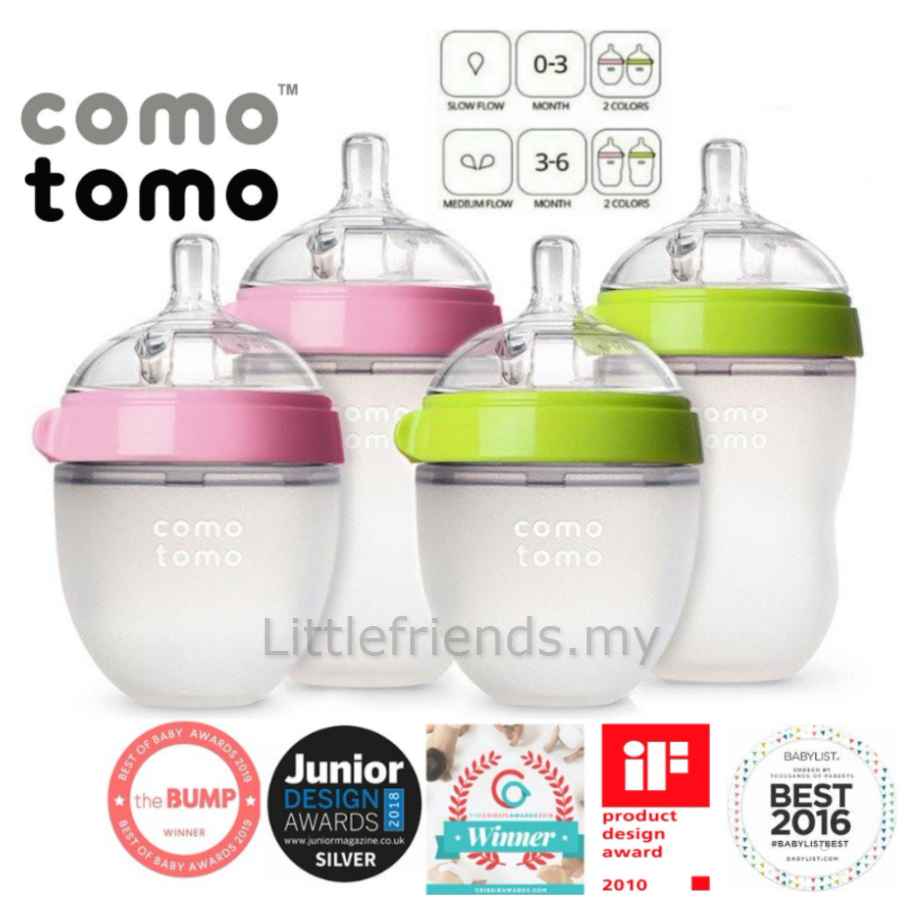 Comotomo Baby Feeding Bottle Natural Feel Silicone Bottle Nursing Milk ...