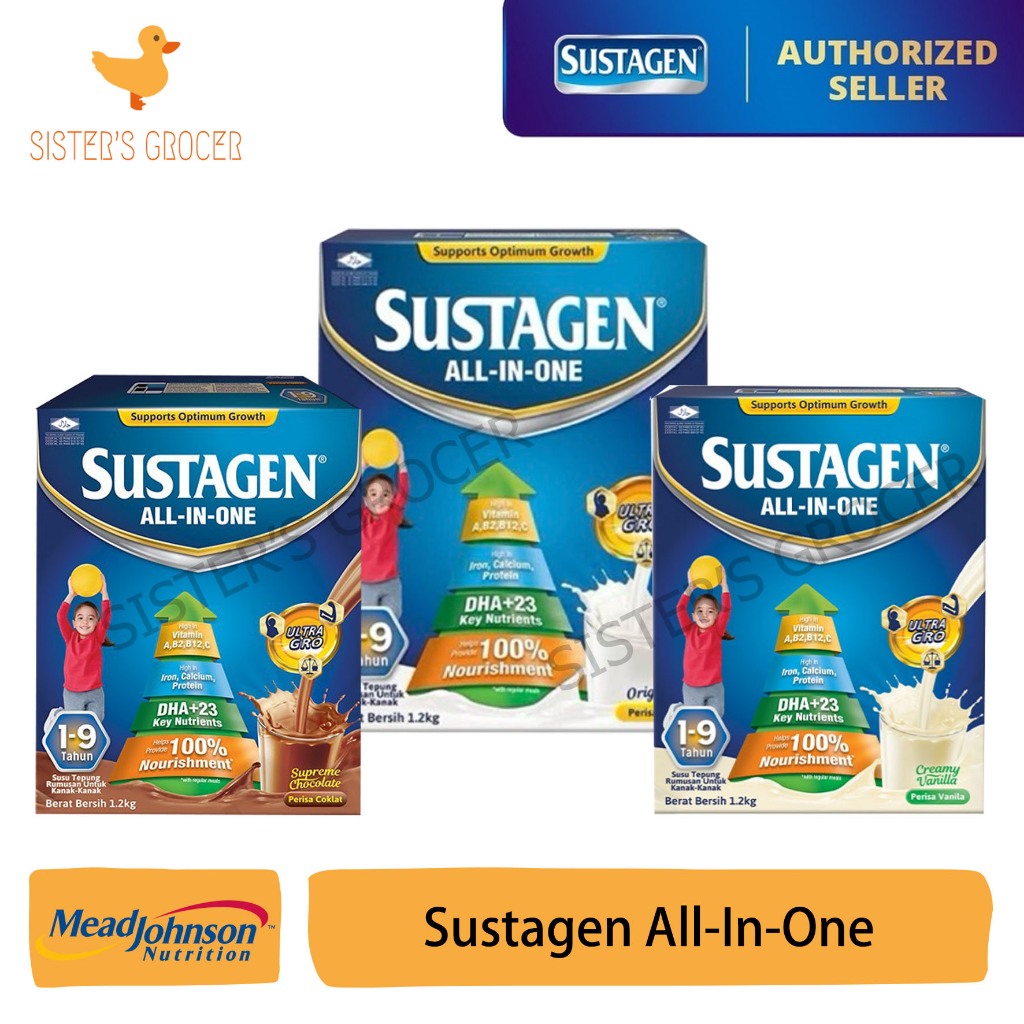 Sustagen All-In-One Milk Formula Powder 1-9 Tahun 600g/1.2kg (Original ...