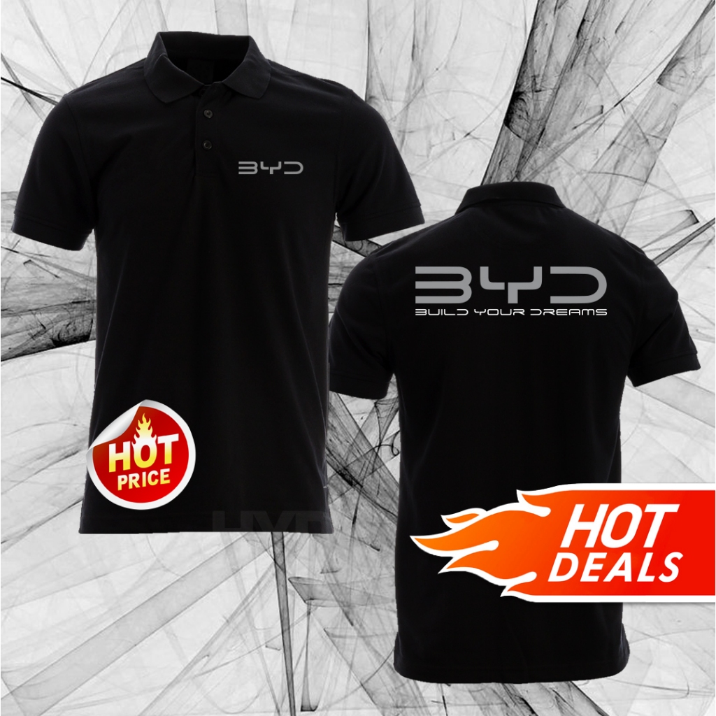 Polo Tee NEW BYD Logo Build Your Dream Electric Vehicles Logo Cotton ...
