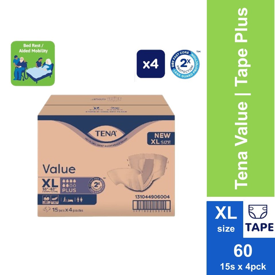 TENA Value Box Adult Diaper M15/L15/XL15 (4 Packs) | Shopee Malaysia