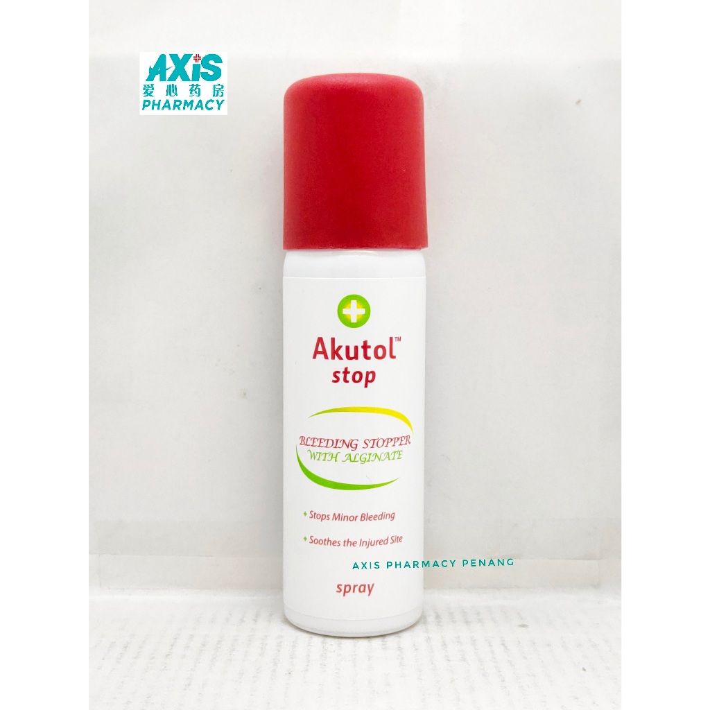 AKUTOL STOP BLEEDING STOPPER WITH ALIGINATE SPRAY 60ML (Exp 07/2025 ...