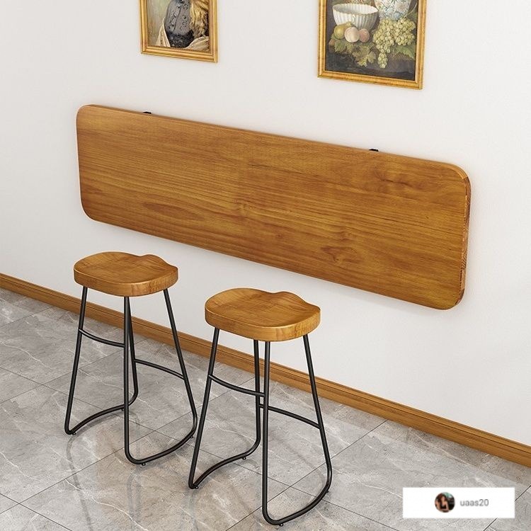 Solid wood wall home bar table wall mounted folding table hanging table ...