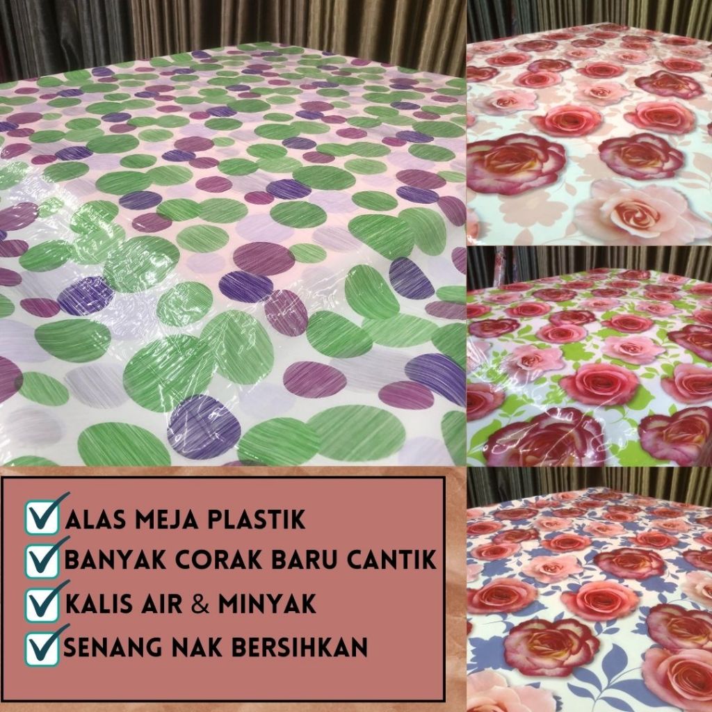 [PLASTIK PT2] LAPIK MEJA PVC MURAH SESUAI UNTUK MEJA2 KOPI/MEJA MAKAN ...