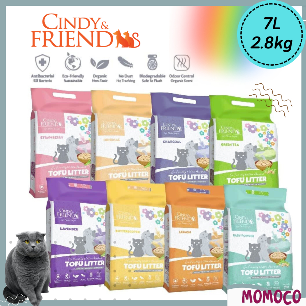 Cindy & Friend Tofu Litter Cat Litter 7L(Green Tea/Original/Charcoal ...