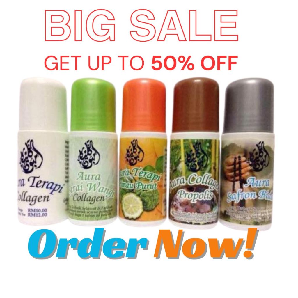 Borong Ready Stock 80ml Roll On Aura Terapi collagen Geliga Embun Panas ...
