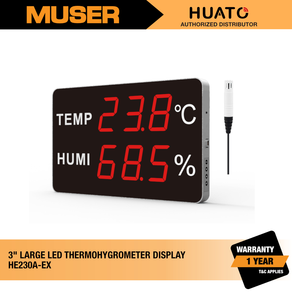 Huato HE230A-EX Large LED Display Thermohygrometer Temperature Humidity | Shopee Malaysia