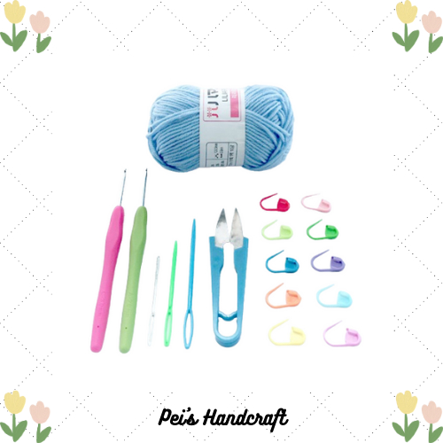 [Ready Stock] DIY Beginners Crochet Yarn Set Crochet Tools Material ...