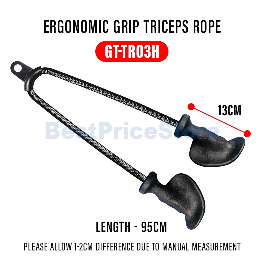 BPS High Grade Single/Double Pull Biceps Tricep Rope Gym Accessories ...
