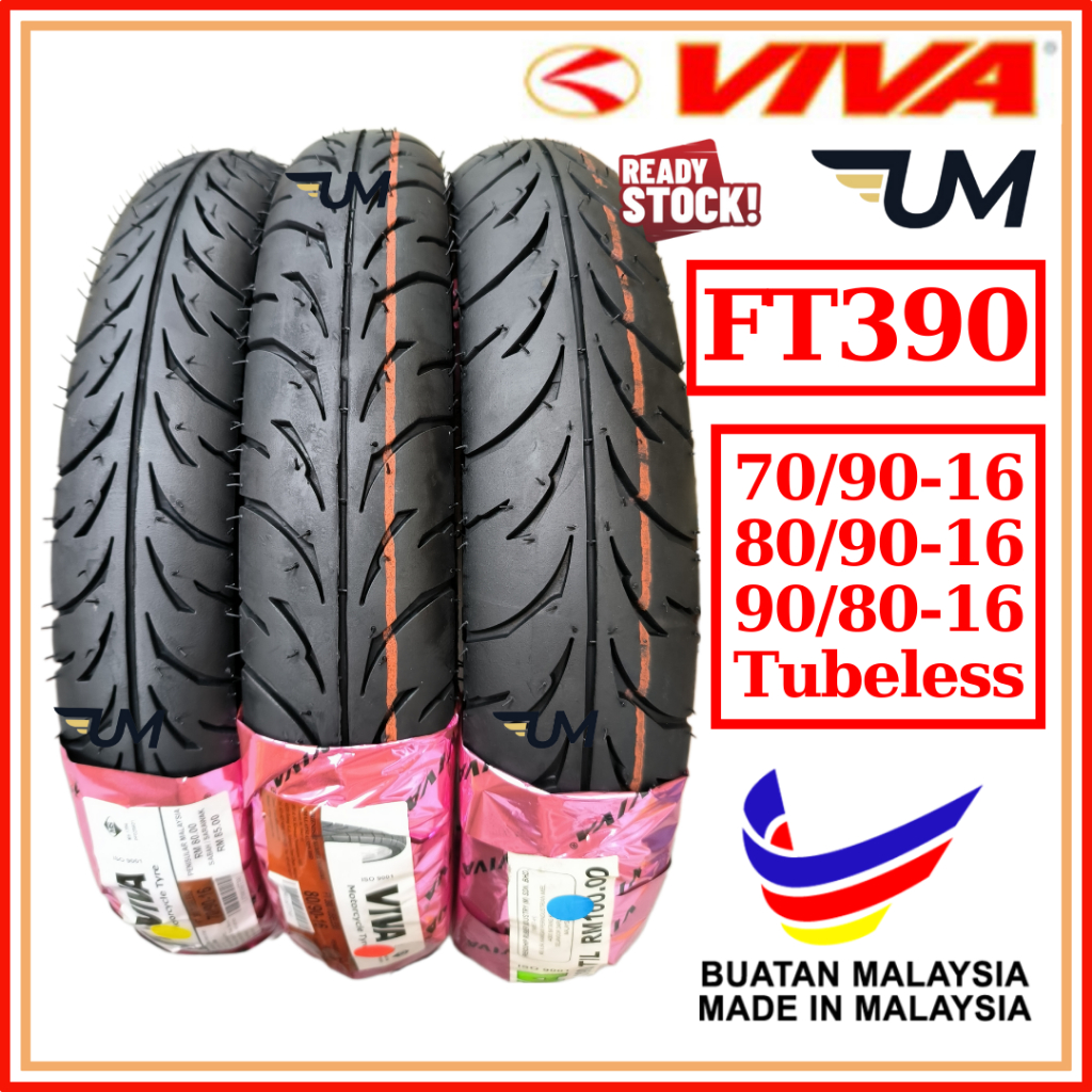VIVA TUBELESS TYRE NOUVO SCOOTER FT390 BUNGA TAJAM VIRAL 70/90-16 80 90 ...