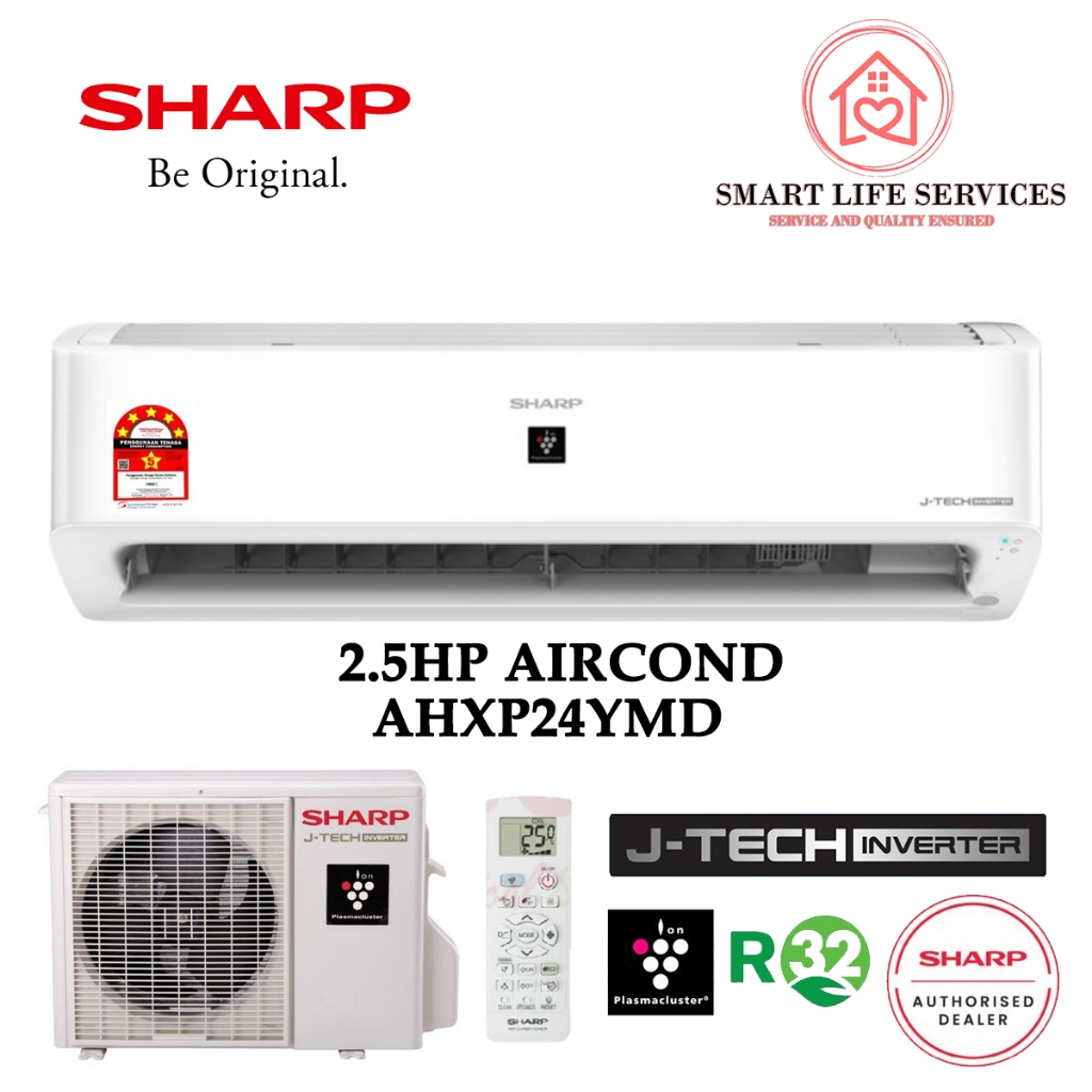 Sharp 1HP/ 1.5HP/ 2HP/ 2.5HP AIoT J- Tech Inverter Plamacluster Air Conditioner AHXP10YHD ...