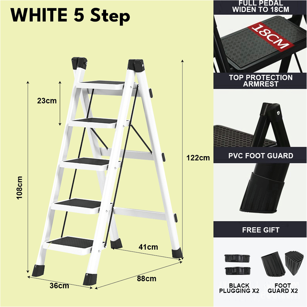 Tangga Lipat Ladder Heavy Duty Foldable Ladder Stool 2 in 1 Household 3 ...
