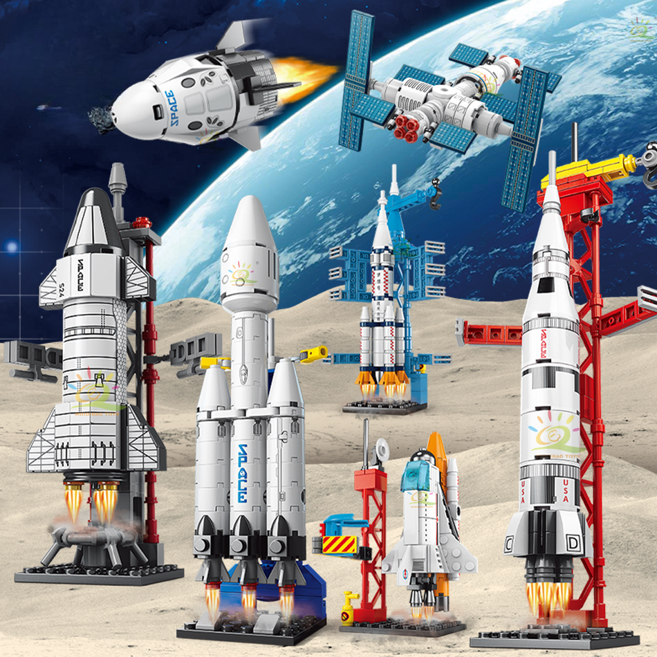 Building Blocks Lele Brother Space Aviation Manned Rocket With ...