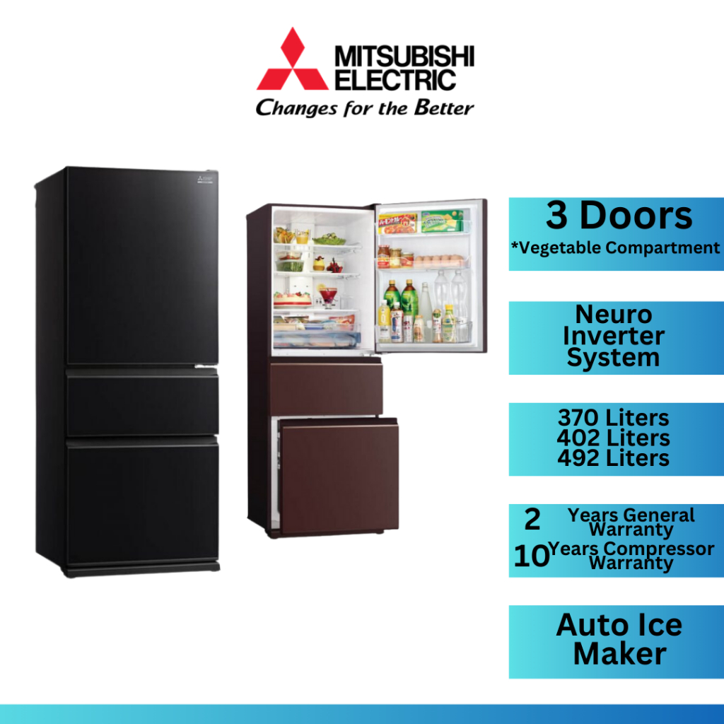 Mitsubishi Fridge Inverter MR-CGX46 MR-CGX41 MR-CGX56 Bottom Freezer 3 ...