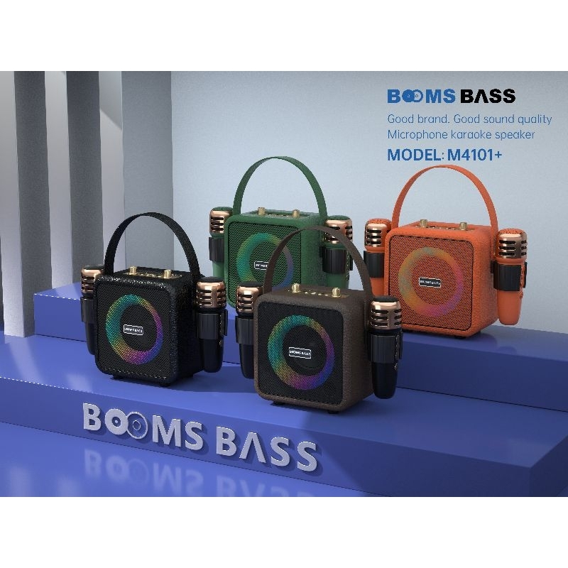 BOOMS BASS M4101+ PORTABLE BLUETOOTH WIRELESS SPEAKER RECHARGERABLE LED ...