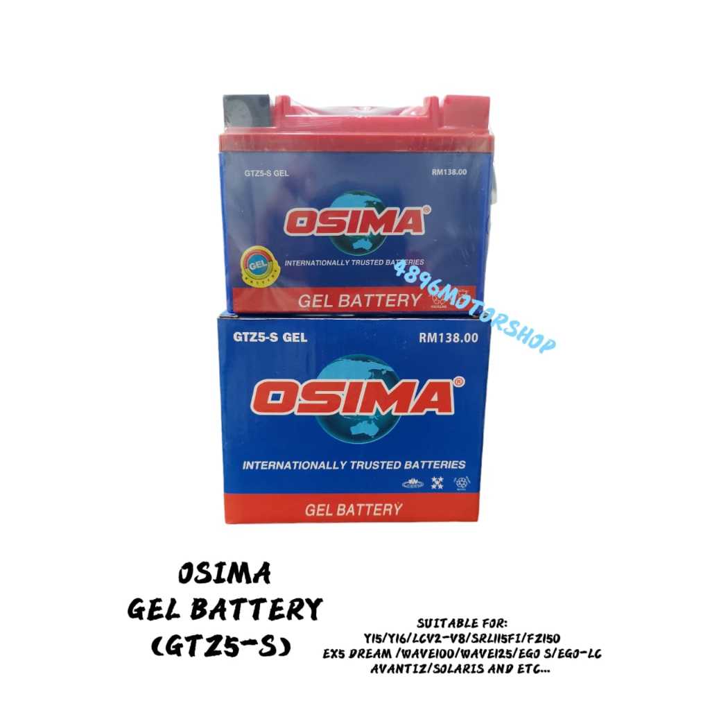 OSIMA GTZ5-S YTZ5S BATTERY GEL EGO S EGO LC NOUVO LC EX5 DREAM W100 ...