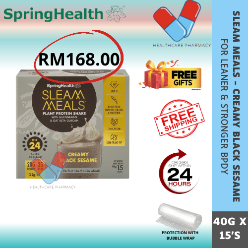 SpringHealth SleamMeals™ Creamy Black Sesame (40g X 15 Sachets) Plant ...