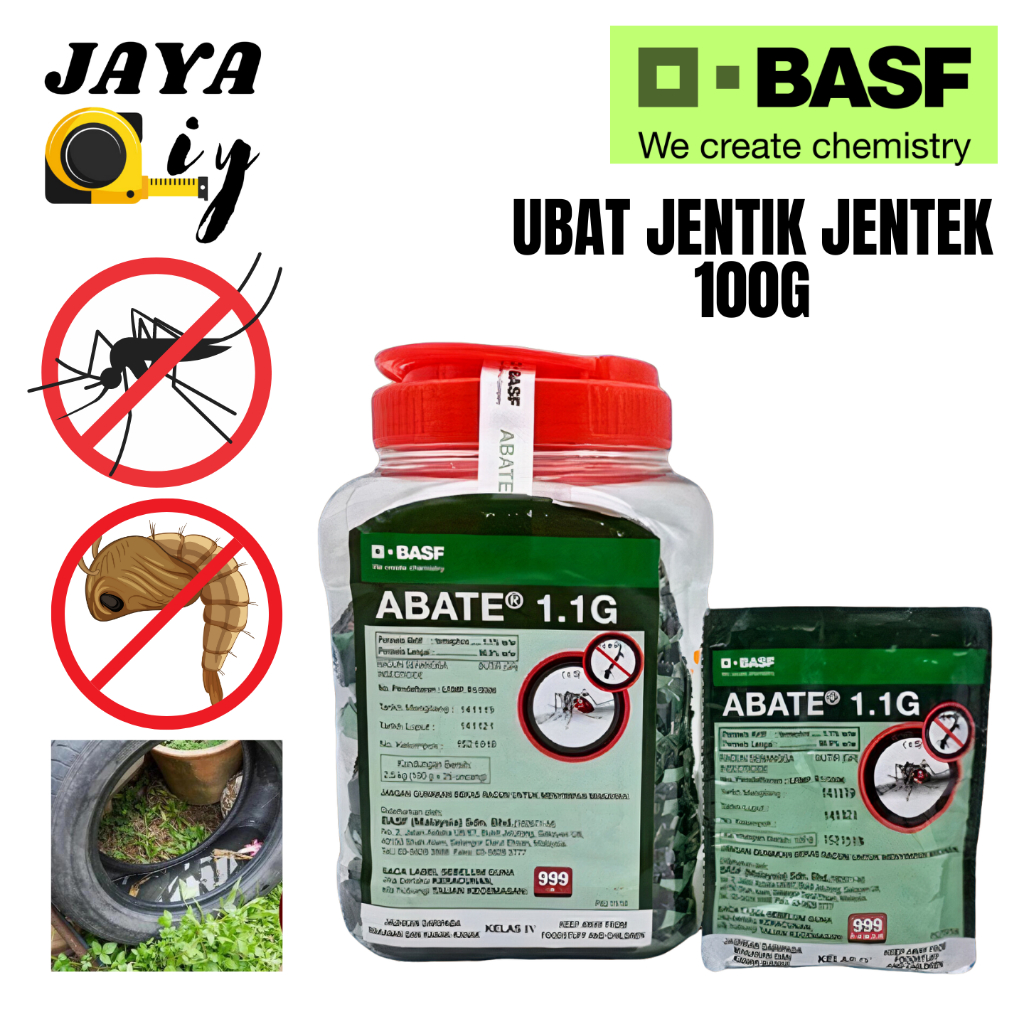 BASF original ABATE 1.1 g / ubat nyamuk jentik jentek 100 g | Shopee ...