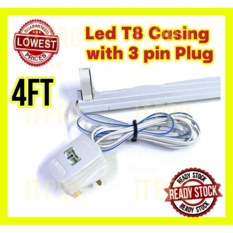 PRO🏠(4ft) LED T8 Pasang Siap Plug in 4 Kaki Lampu Kalimantang Ceiling ...