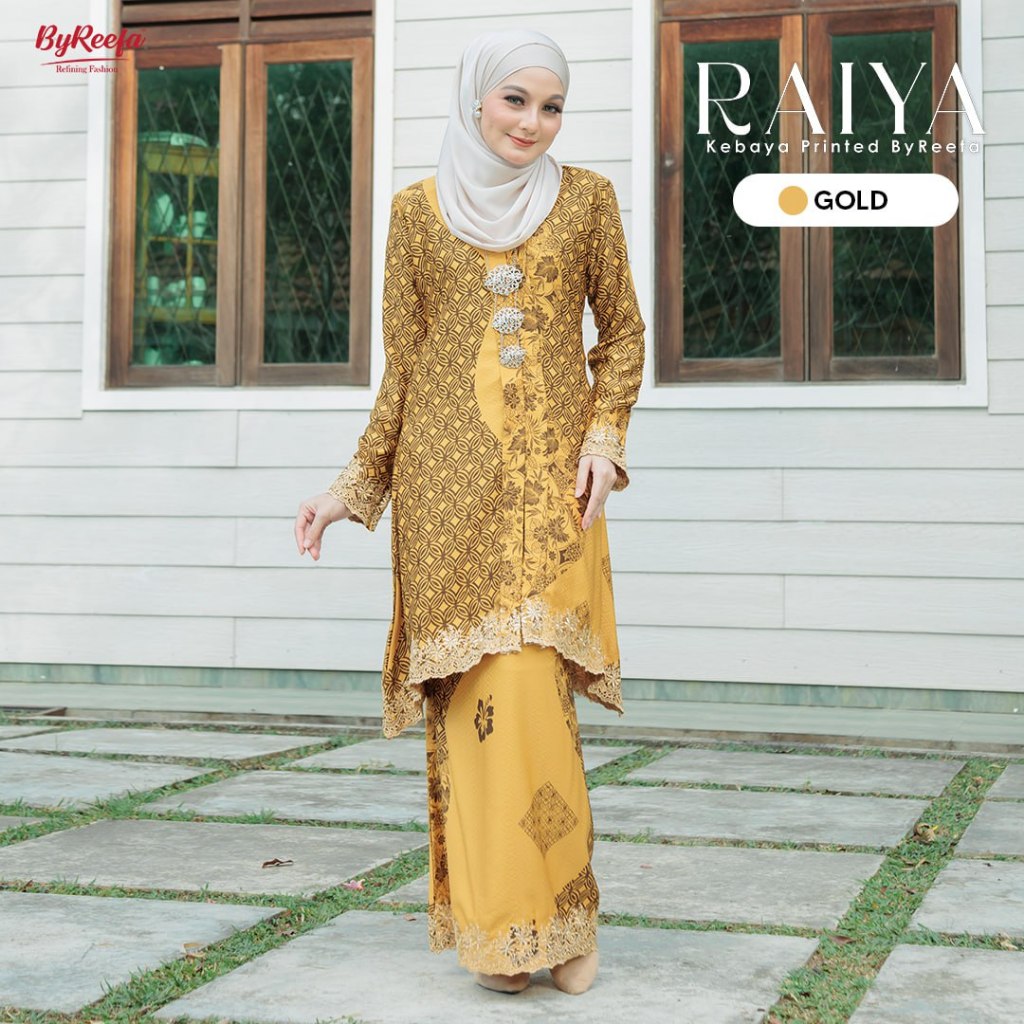 [Raya 2024] Kebaya RAIYA ByReefa Collection | Kebaya Printed Sulam ...