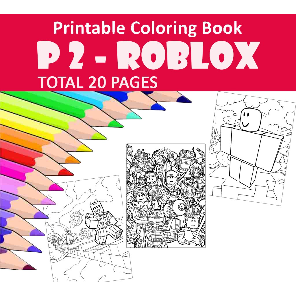 [Softcopy PDF] Roblox Coloring Book Printable For Kids Adults Stress ...