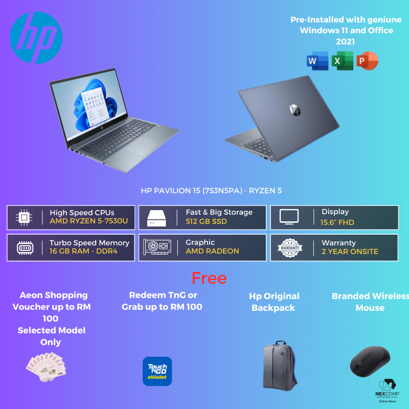 HP PAVILION 15-EH3021AU CONSUMER NOTEBOOK (SILVER) | Shopee Malaysia