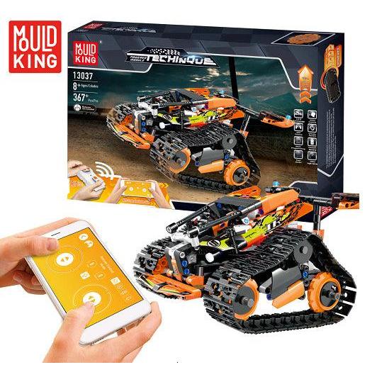 Mould King 13037 Technic Remote Control Track Stunt Racing Car (Orange ...