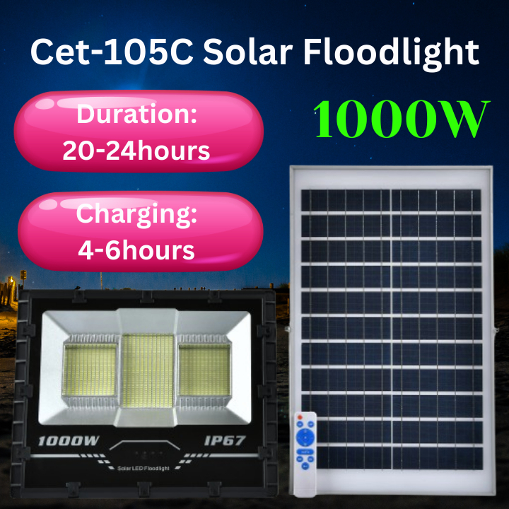SHCET New Model Solar Flood Light 7500K IP65 Waterproof Outdoor ...