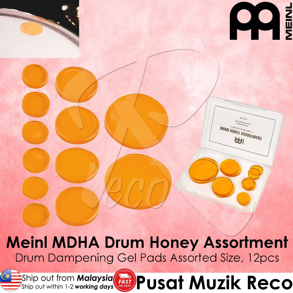 Meinl MDHA Drum Honey Assortment 12pcs Dampening Gel Pads Pack with ...