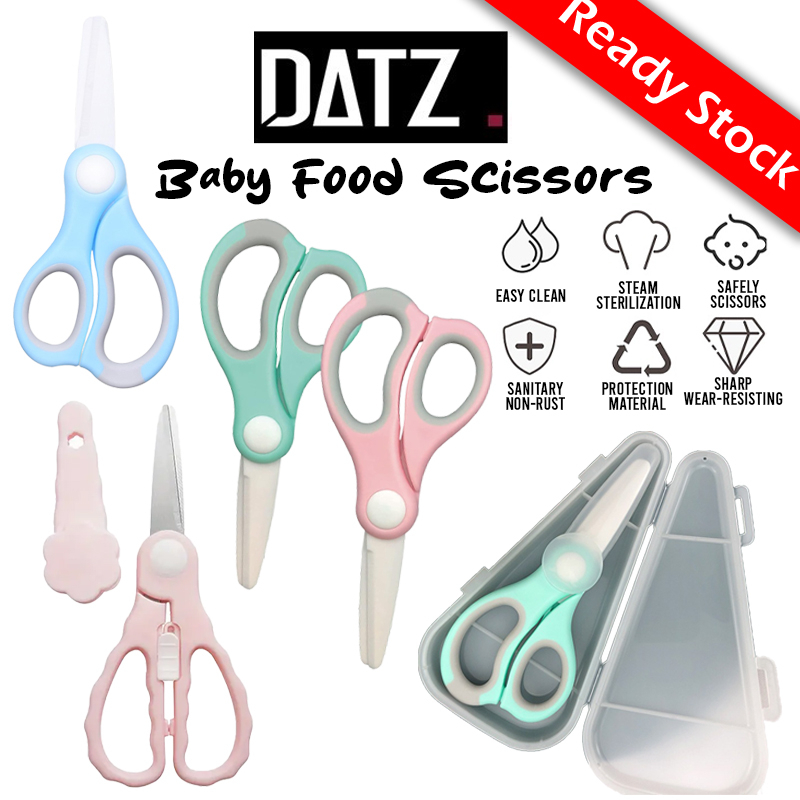 [Datz] Stainless Steel Food Scissors Baby Food Scissors With Case 婴儿食物剪 ...