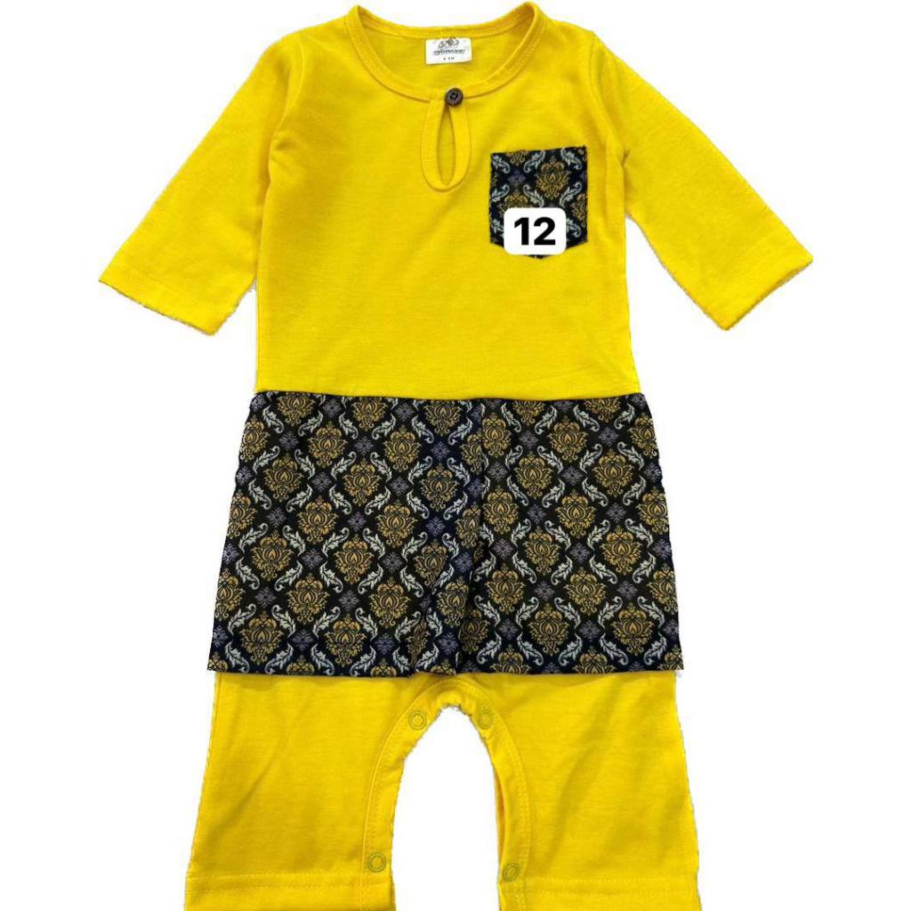 BAJU MELAYU BABY BOY ROMPER RAYA YELLOW CREAM ROYAL YELLOW KUNING ...