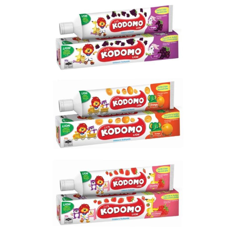 Kodomo Lion Children Toothpaste ( Grape / Strawberry / Orange ) 40g ...