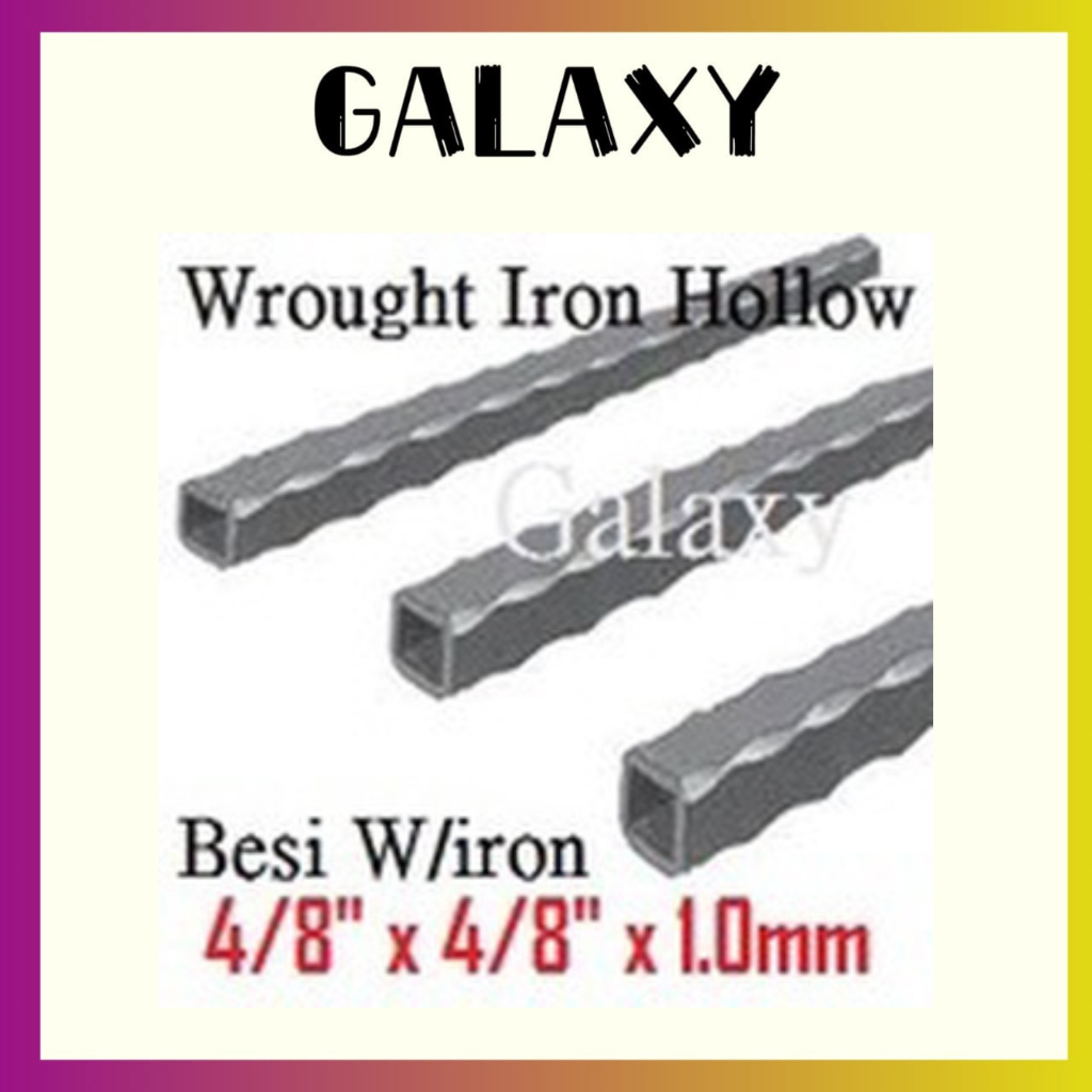 Wrought Iron Hollow 4/8" x 4/8" x 1.0mm Thickness / Mild Steel ( BESI ...