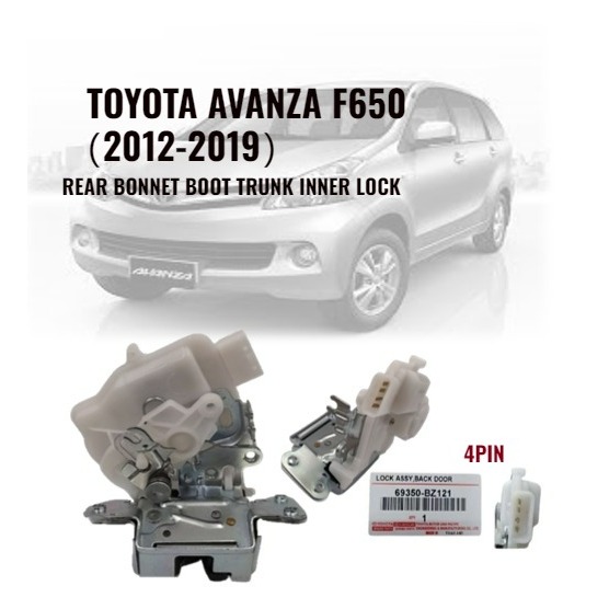 Toyota Avanza F650 2012 Year Rear Bonnet Boot Trunk Inner Lock With ...