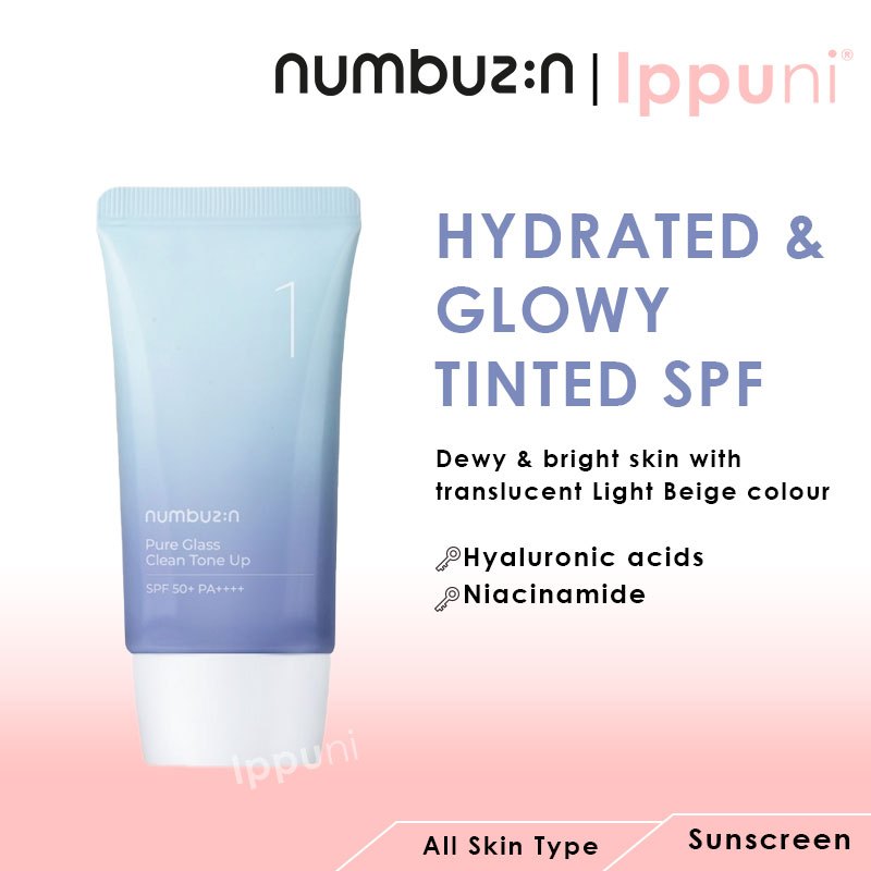 Numbuzin No.1 Pure Glass Clean Tone Up Tinted Sunscreen SPF50+ PA ...