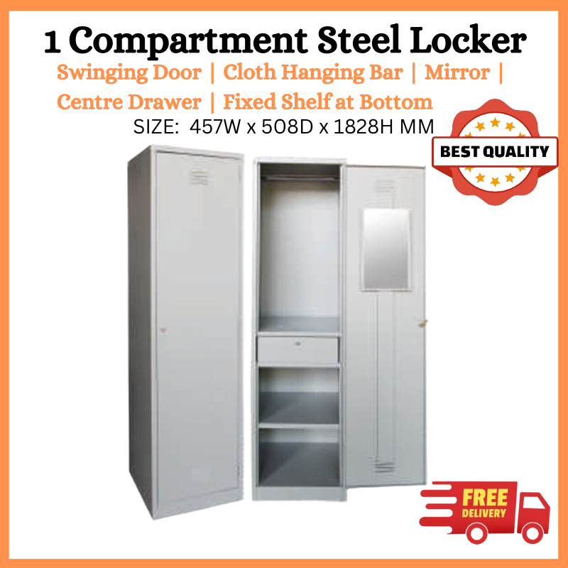 1 Compartment Steel Locker with Steel Swinging Door | Shopee Malaysia