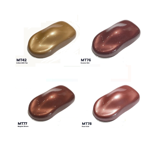 MT42 INDIAN MILK TEA, MT76 BYZANZ MET,MT77 MAGANO BROWN, MT78 ROSE GOLD ...
