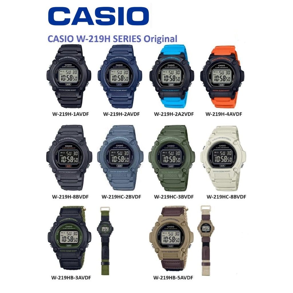 Casio Unisex Digital Watch W-219H / W-219HC / W-219HB | Shopee Malaysia
