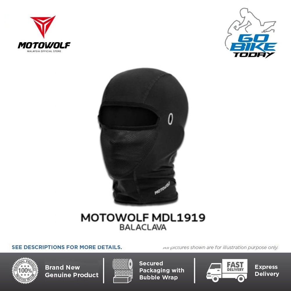 Motowolf MDL1919 Motorcycle Balaclava – Full Face Mask,, Breathable, UV ...