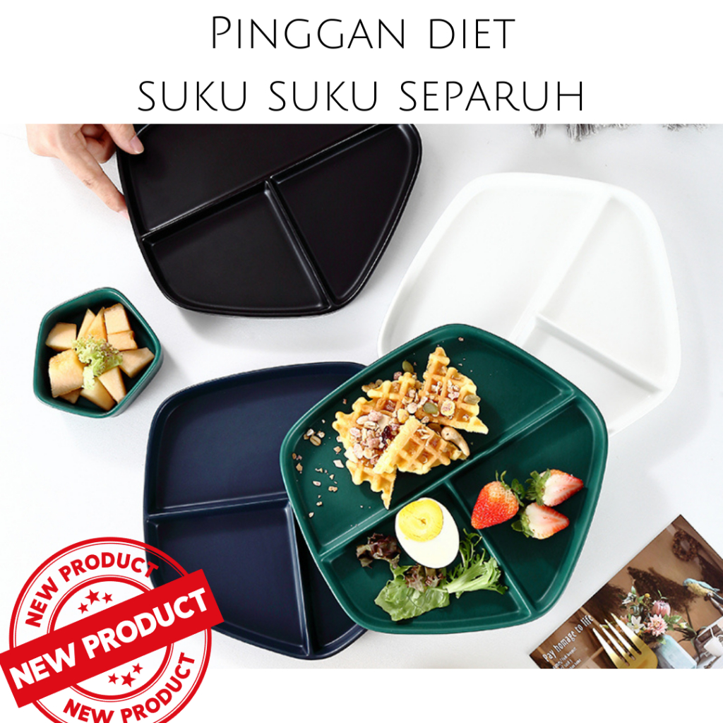 CLEARANCE PRICE! Porcelain Pinggan Diet Suku Suku Separuh Dewasa ...