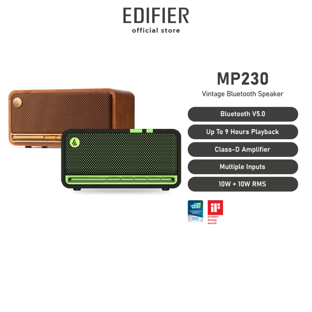 Edifier MP230 Vintage Portable Speaker - Bluetooth 5.0 | Piano Key ...